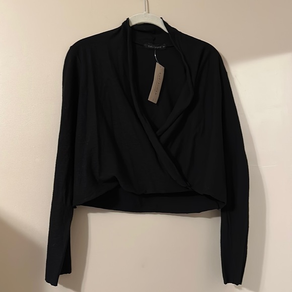 cut loose | Sweaters | Nwt Cut Loose Wrap Cardigan Black Linen Blend ...